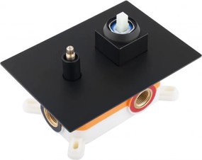 Erga Dual, podomítková sprchová souprava s dešťovou hlavicí 30x30 cm, i-BOX instalační systém, černá matná, ERG-YKA-BP.DUAL30-BLK