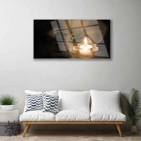 akrylový obraz Svíčka Kameny Umění 100x50 cm