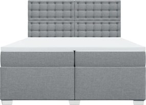 Box spring postel s matrací světle šedá 200 x 200 cm textil 3290609