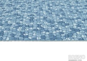Breno Koupelnová pěnová předložka SOFTY-TEX 79917.6 mozaika, šíře 130 cm, Modrá