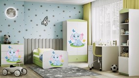 Dětská postel Babydreams slon s motýlky zelená