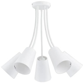 TK Lighting | Lustr na tyči WIRE WHITE 5xE27/60W/230V | TK2098