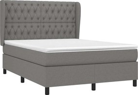 Box spring postel s matrací tmavě šedá 140x200 cm textil 3128206