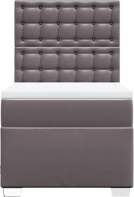 Box spring postel s matrací šedá 80 x 200 cm umělá kůže 3292998