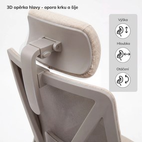 Ergonomická kancelářská židle světle béžová VECTOR
