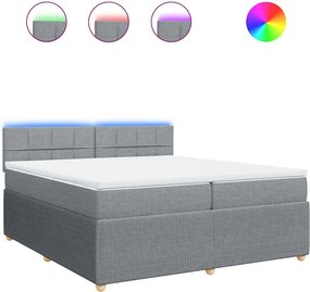 Box spring postel s matrací světle šedá 200 x 200 cm textil 3289863