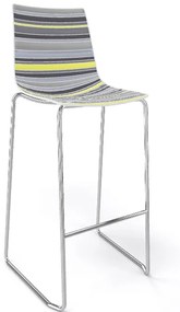 GABER - Barová židle COLORFIVE ST - vysoká, šedožlutá/chrom