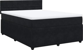 Box spring postel s matrací černá 160x200 cm samet 3290084