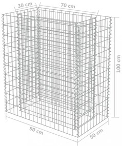 Gabionový vyvýšený záhon pozinkovaná ocel Dekorhome 540x90x100 cm