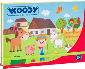 WOODY DŘEVO Puzzle skládačka magnetické tvary 64ks Statek 92150