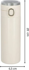 Nerezová termoska s teploměrem 420 ml SPRINGOS THERMOS krémová