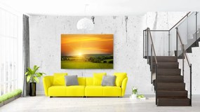 Malvis ® Obraz na stěnu Západ slunce v krajině Velikost: 90x60 cm