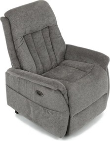 TV křeslo ZIKMUND s elektrickým polohováním — látka, šedá