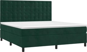 Box spring postel s matrací tmavě zelená 180x200 cm samet 3143280