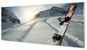 akrylový obraz Deska ve sněhu horách 120x60 cm
