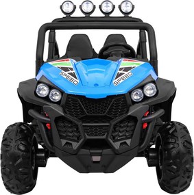 Ramiz Terénní bugina Strong pro děti modrá + pohon 4x4 + dálkové ovládání + nosič zavazadel + rádio MP3 + LED