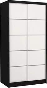 ADRK Šatní skříň posuvná RIVA B-W 100, bílá/černá