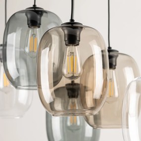 TK Lighting Černý závěsný lustr Elio pro žárovku 6x E27 TK5974