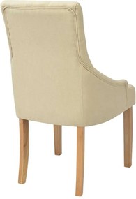 Jídelní židle 2 ks krémové textil 243637