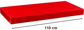 Nástěnná police STILISTA VOLATO - matná červená 110 cm