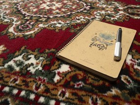 Alfa Carpets, Kusový koberec TEHERAN T-102 red kruh, 190x190 (průměr) kruh, červená, chodba / předsíň