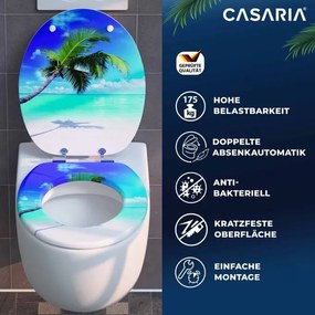 Casaria WC sedátko s automatickým spouštěním motiv pláže 108588