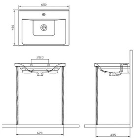 Aqualine Sava Umyvadlo 55 cm bílá 2055