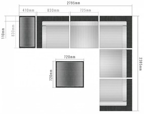DEOKORK Ratanová variabilní sestava SEVILLA  pro 5 osob (antracit)