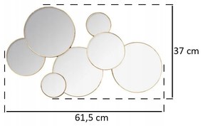 Sada kulatých zrcadel, 61,5 x 37 cm, zlatý rám, Atmosphera