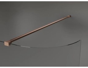 Mexen Kioto, sprchová zástěna Walk-In 100 x 200 cm, 8mm čiré sklo, měděný matný profil, 800-100-101-65-06