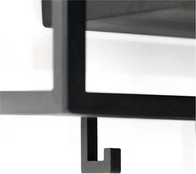 Černý nástěnný věšák z dubového dřeva s poličkou 78 cm School – Spinder Design
