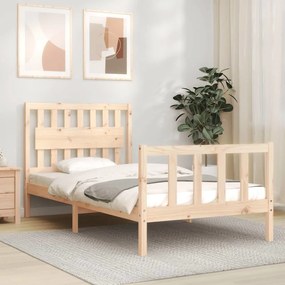 vidaXL Rám postele s čelem 100 x 200 cm masivní dřevo [3192418] Barva: Přírodní