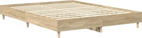 Rám postele bez matrace Dub Sonoma 150x200cm Dřevěné konstrukce 3328710