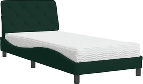 Postel s matrací tmavě zelená 90 x 200 cm samet 3208637