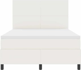 Postel s boxspringem s čelo Krémová a bílá 160 x 200 cm 3337565