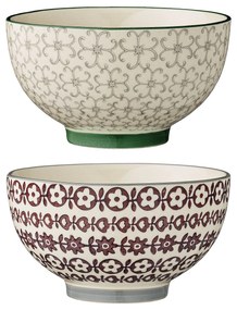 BLOOMINGVILLE Set 2 misek KARINE vínovo-šedá 600 ml 21100612
