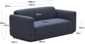 Tmavě modrá pohovka 188 cm Neom – Kave Home