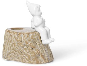 Vánoční svícen z porcelánu a kameniny Kähler Design, délka 9 cm