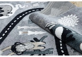 Dětský kusový koberec Cesta z města šedý 80x150cm