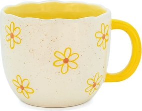 Žlutý/krémový porcelánový hrnek 350 ml Surprise Highland Cow – Sass &amp; Belle