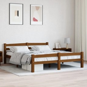Rám postele medově hnědý masivní borovice 160 x 200 cm 322079