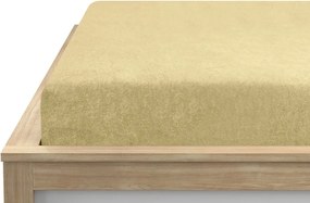Froté prostěradlo POLY světle žluté 90 x 200 cm