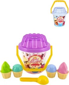 Sada na písek kyblík s cupcake dortíky 2 barvy / Hračka na písek / 11