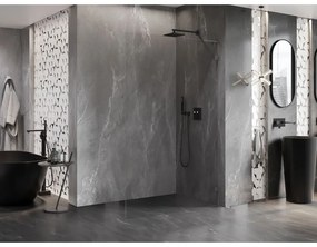 Mexen, Mexen Lunar L sprchová stěna pravá 80 x 200 cm, průhledná 8 mm, pistolově šedá kartáčovaná - 830L-080-000-66-00-P