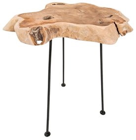 Noble Home Odkládací stolek Ruto, 40 cm, neošetřený teak