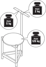 Tchibo - Němý sluha se stoličkou z masivního dřeva - barva: hnědá