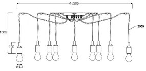 Lucide 08408/10/30 - Závěsné svítidlo FIX MULTIPLE 10xE27/60W/230V