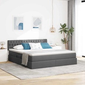 Postel s úložným prostorem a matrací Tmavě šedá 180 x 200 cm 3370588