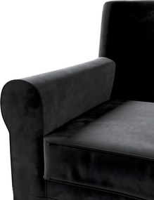 Potah na křeslo IKEA Ektorp Jennylund barva černá látka lesklé, sametová