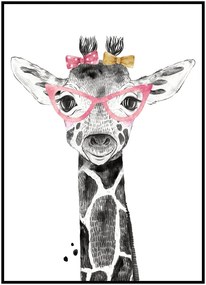 Plakát Žirafka Rozměr plakátu: A4 (21 x 29,7 cm), Varianta žirafky: Žirafka s brýlemi